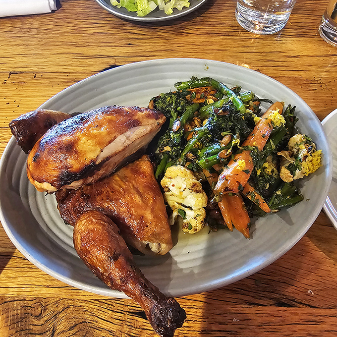 Farm-to-table isn't just a buzzword here. This roasted chicken with seasonal vegetables showcases Oklahoma's agricultural bounty in delicious harmony.