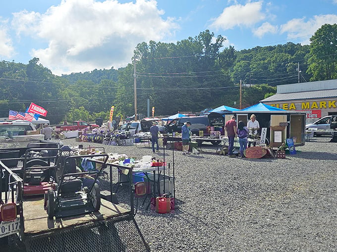 The Route 52 Flea Market offers treasure hunting paradise where one person's castoffs become another's affordable finds.