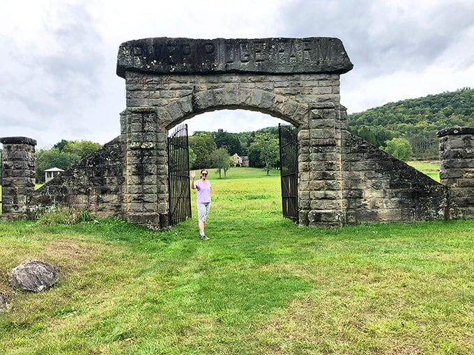 This stone archway stands as a portal to the past, inviting visitors to step through history without the admission fees of famous ruins.