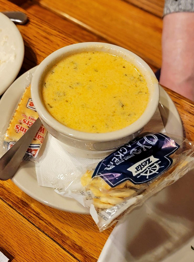 A bowl of seafood bisque that tastes like the ocean decided to throw a party and invited cream and butter as special guests.