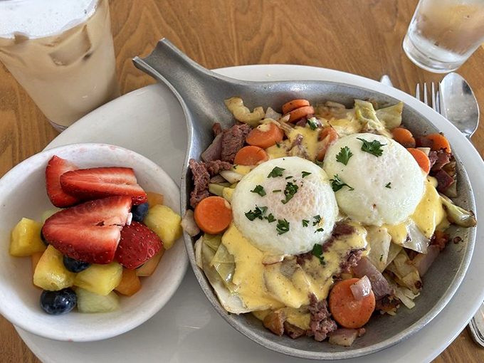 This seasonal corned beef skillet with poached eggs is what Irish dreams are made of, minus the poetry and plus the perfect hollandaise.