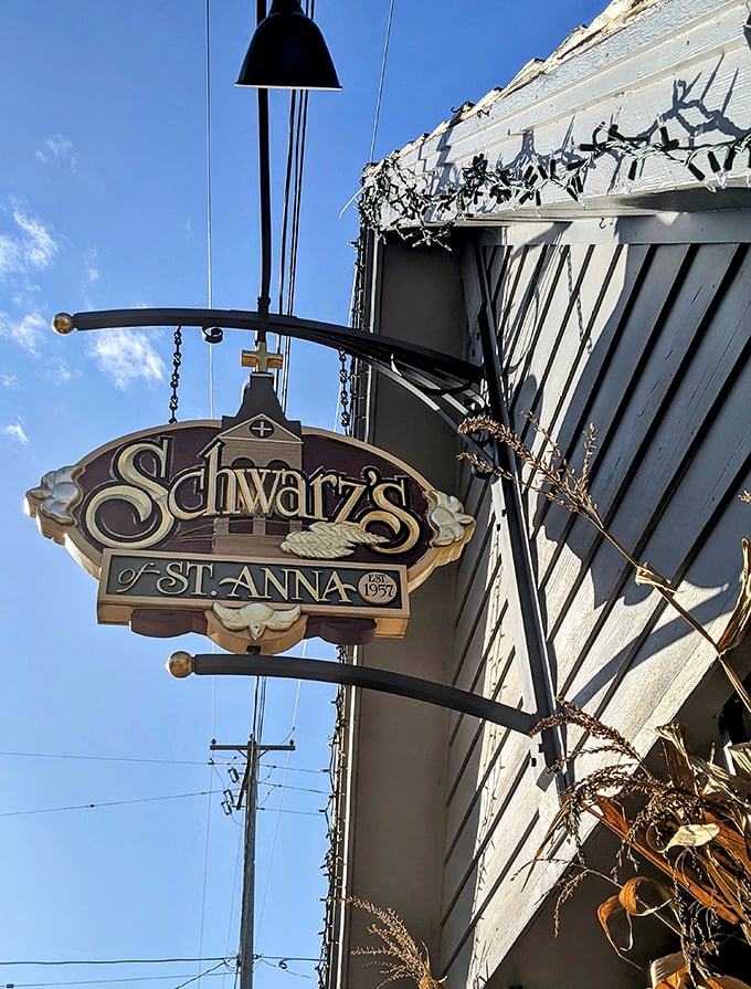 The vintage sign swinging above Schwarz's entrance isn't just a marker&mdash;it's a beacon for hungry travelers and a symbol of supper club salvation. 