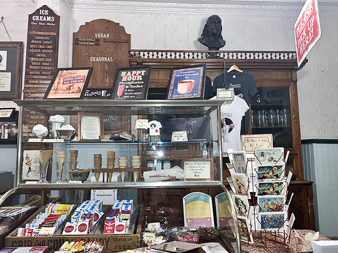 The merchandise corner offers take-home memories. Because sometimes you need physical evidence to prove that place you've been raving about actually exists.