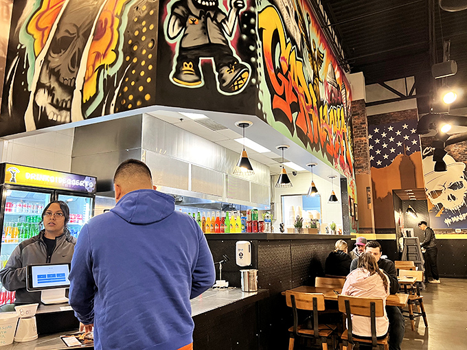 Where the magic happens&mdash;the counter where dreams are ordered and fulfilled. Those colorful murals aren't just decoration; they're a promise.