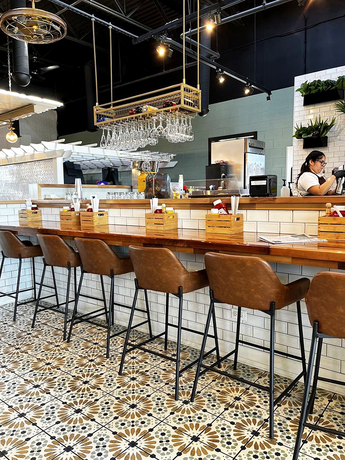 The bar seating offers front-row tickets to the breakfast theater. Watch the morning magic happen while sipping something wonderful. 