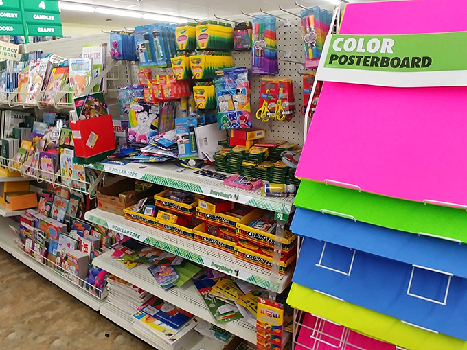 Crafting corner filled with colorful possibilities&mdash;where school projects, office organization, and creative inspirations find their budget-friendly beginnings.