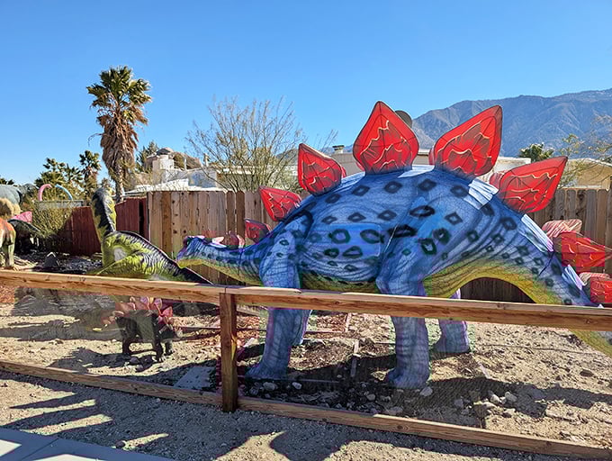 Blue plates special! This stegosaurus sports vibrant colors that would have made surviving the Jurassic period much more challenging.