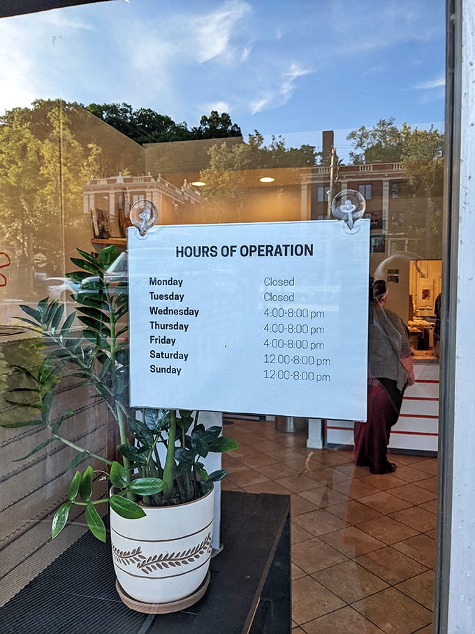 Hours worth planning your week around. The sign might as well say "Times when happiness is available for purchase."