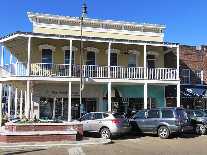 These pastel storefronts with wraparound porches aren't just buildings&mdash;they're where Oxford's past and present share a friendly handshake daily.