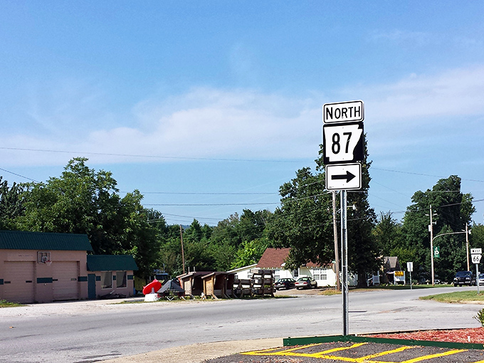 This unassuming restaurant entrance promises what fancy big-city establishments can't: home cooking that actually tastes like home. 