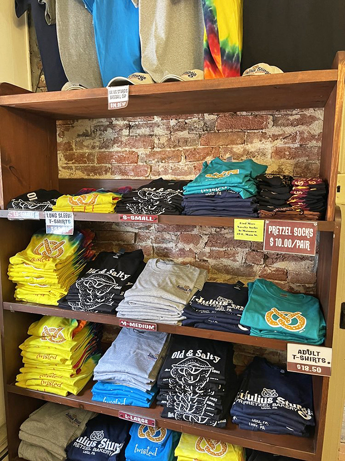 Wear your carb pride! From "Old & Salty" to tie-dye pretzel fashion, these shirts let you take the twisted fun home.