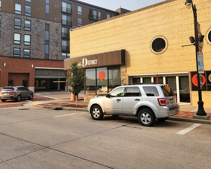 The District Pub & Grill's modern brick facade anchors a corner of Eau Claire's evolving downtown. Contemporary design that still feels right at home in this historic setting.