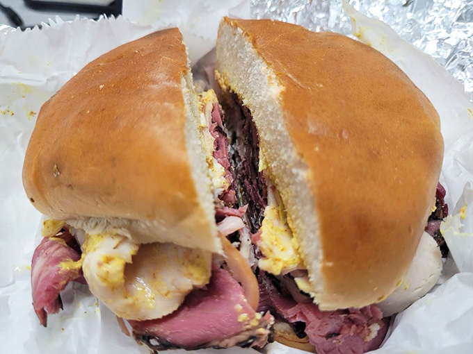 The Roosevelt on challah&mdash;a sandwich so presidential it deserves its own Secret Service detail. The egg-rich bread cradles roast beef with diplomatic immunity from mediocrity.