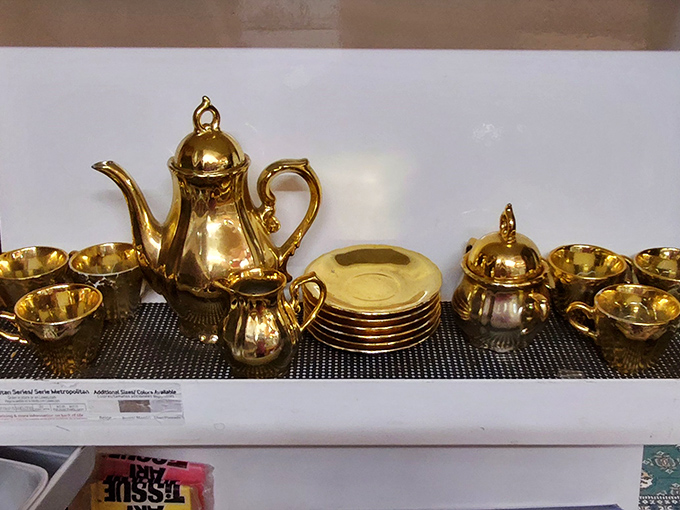 All that glitters might not be gold, but this tea service certainly pretends to be. Perfect for impressing guests or living out your royal fantasies.