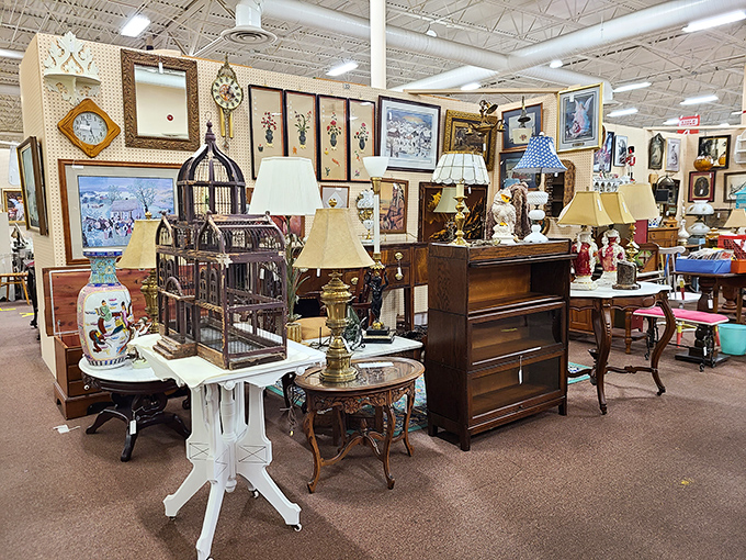 A furniture vignette that screams "I could totally pull off being sophisticated" with just the right amount of vintage charm.