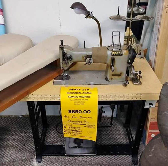 Industrial strength creativity &ndash; this Pfaff sewing machine has probably created wedding dresses, Halloween costumes, and everything in between.