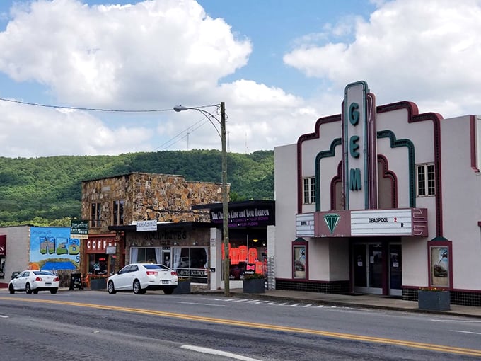 The historic Gem Theater's art deco marquee still lights up downtown, a neon beacon promising entertainment just as it did generations ago.