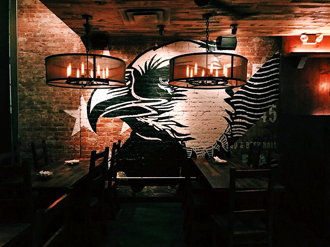 The Eagle's iconic logo watches over diners from the brick wall, like a benevolent spirit of Southern cooking that's found a happy home in Ohio.