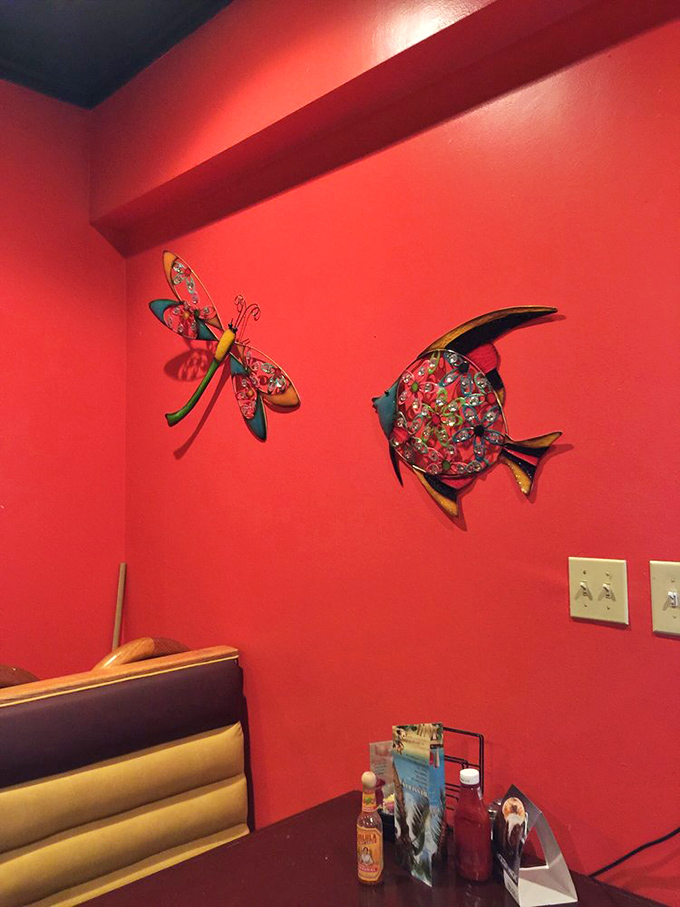 Whimsical wall art that adds personality to every meal. These colorful creatures watch over your dining experience like cheerful guardians.