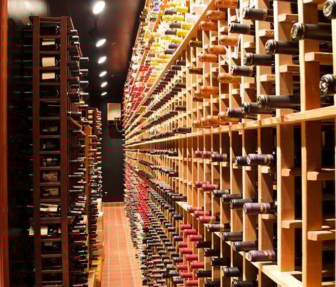 Not a wine cellar but a wine library, where each bottle tells a different story waiting to be uncorked.