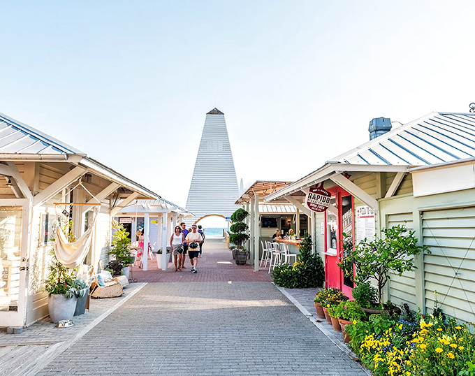 Seaside's shopping district combines coastal architecture with retail therapy&mdash;a dangerous combination for your credit card.
