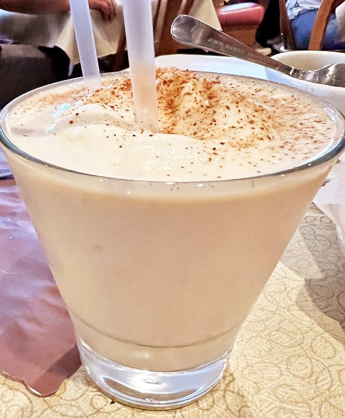 The ice cream drink that says, "Yes, you've earned this creamy finale." Topped with nutmeg because Schwarz's doesn't do halfway measures.