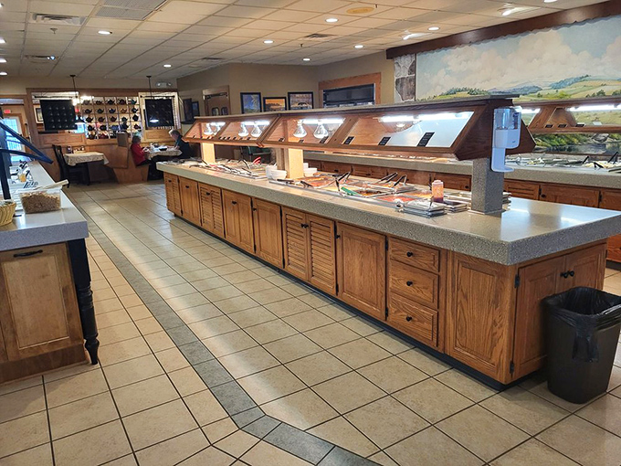 The buffet line at Der Dutchman isn't just a meal, it's a pilgrimage&mdash;where steam rises from homestyle dishes like prayers to the comfort food gods.