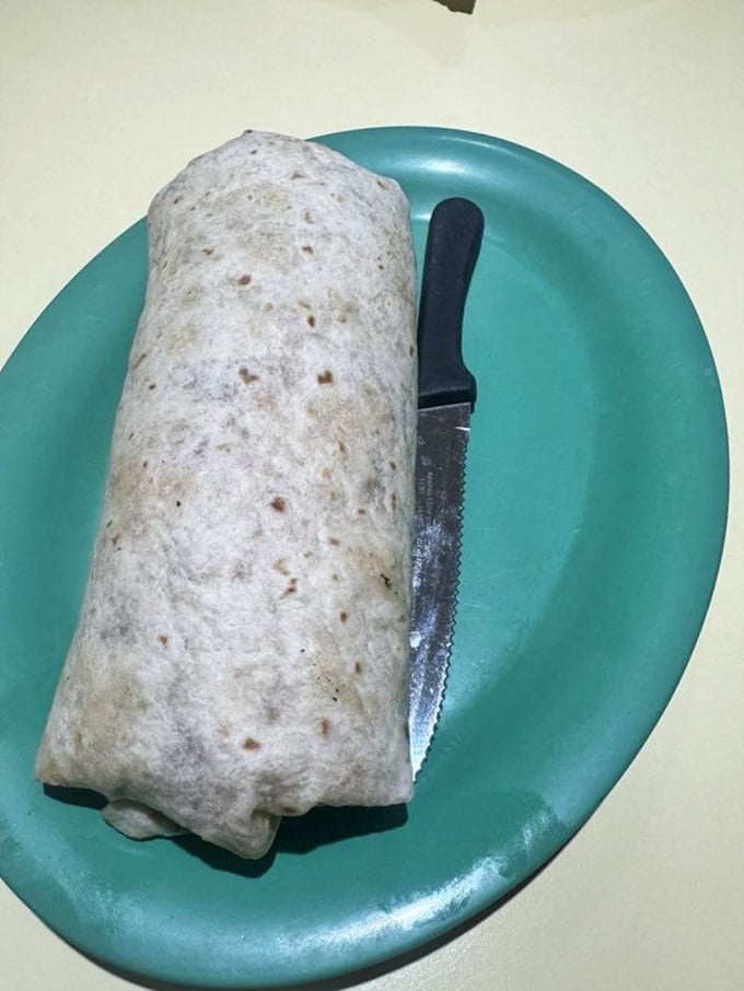 A perfectly wrapped burrito that proves Fast Eddie's doesn't limit itself to just traditional diner fare offerings.