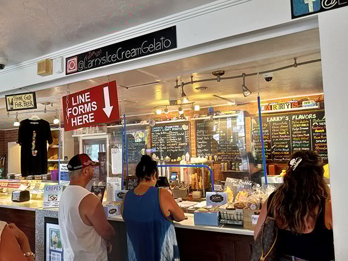 The counter where dreams come true and diets go to die&mdash;note the line forming for what locals know is worth the wait.