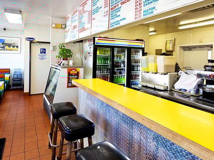 The yellow counter where dreams come true. Front-row seats to watch culinary magic happen in real-time.
