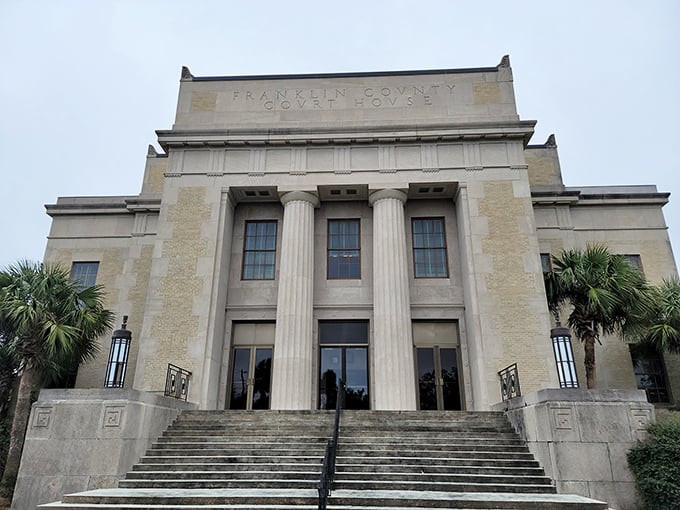 The Franklin County Courthouse stands as a stately reminder that even paradise occasionally needs to handle legal matters with proper architectural dignity.
