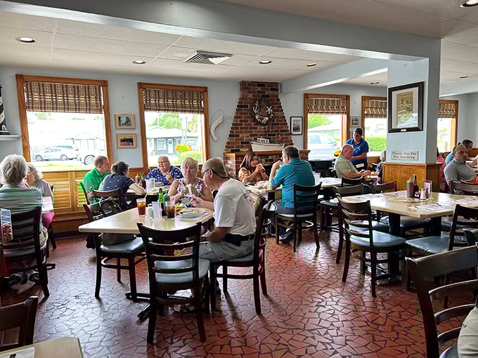 The dining room hums with the contented murmur of people having the exact meal they've been craving for weeks.