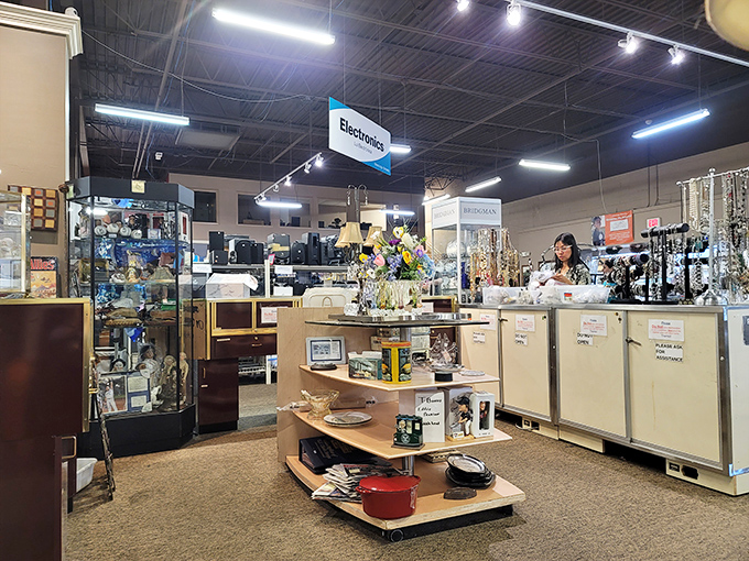 The electronics section: where vintage tech meets modern bargain hunting. One person's outdated gadget is another's retro treasure.