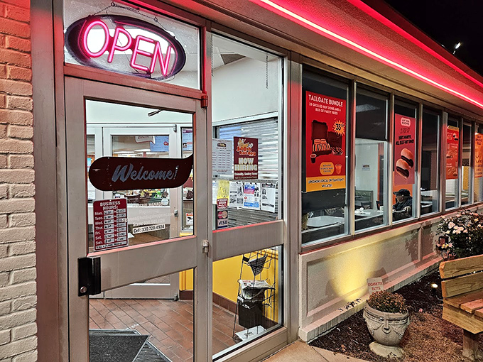 The neon "OPEN" sign might as well say "WELCOME HOME" &ndash; a doorway to comfort food that never goes out of style.
