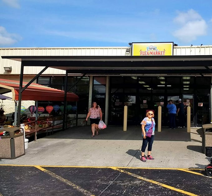 The entrance promises adventure within its unassuming exterior. Like a portal to a parallel universe where everything has a price tag. 