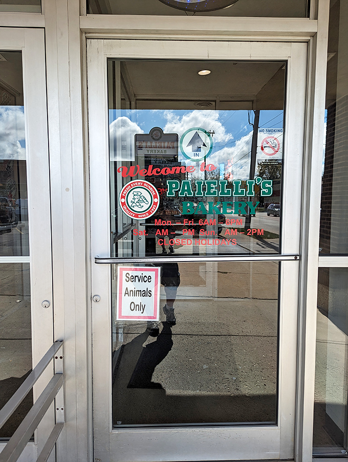 The entrance to carb paradise. Those hours posted on the door are basically your window to happiness.