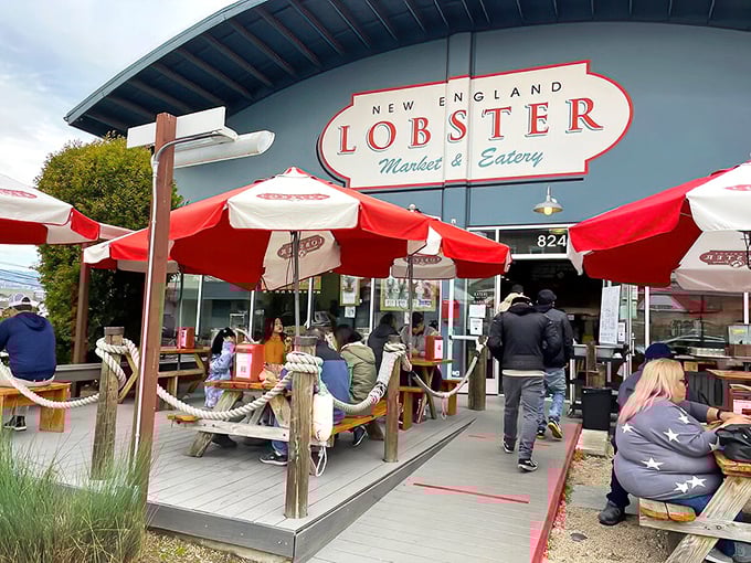 The siren call of that sign has lured many an unsuspecting airport traveler to detour for "just one quick lobster roll" before their flight.