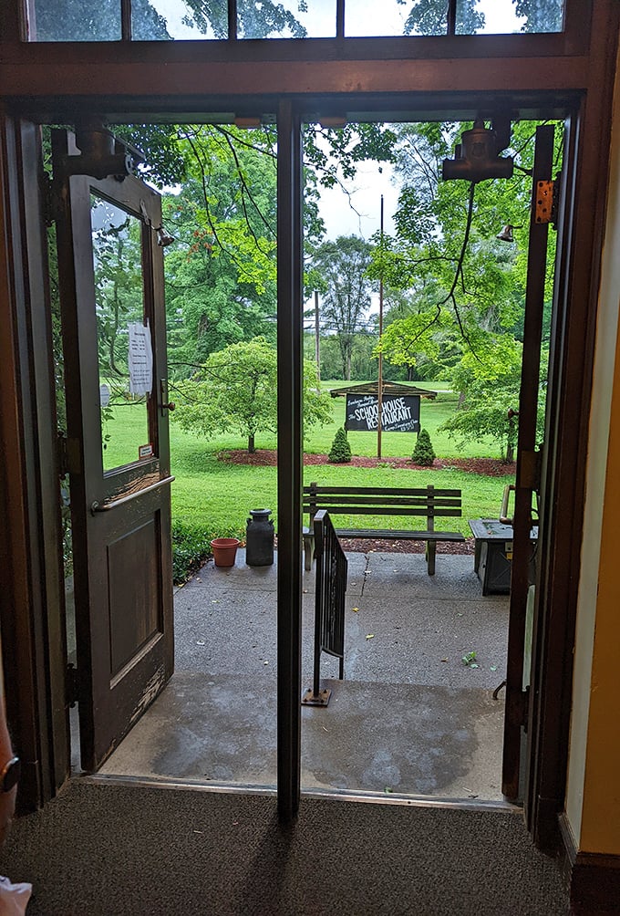 The view from inside frames the lush Ohio landscape perfectly&mdash;a living painting that changes with the seasons.