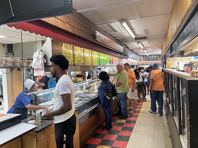 Customers line up for authentic deli treats&mdash;proof that some of life's greatest pleasures still can't be delivered by app or acquired through drive-thru windows.