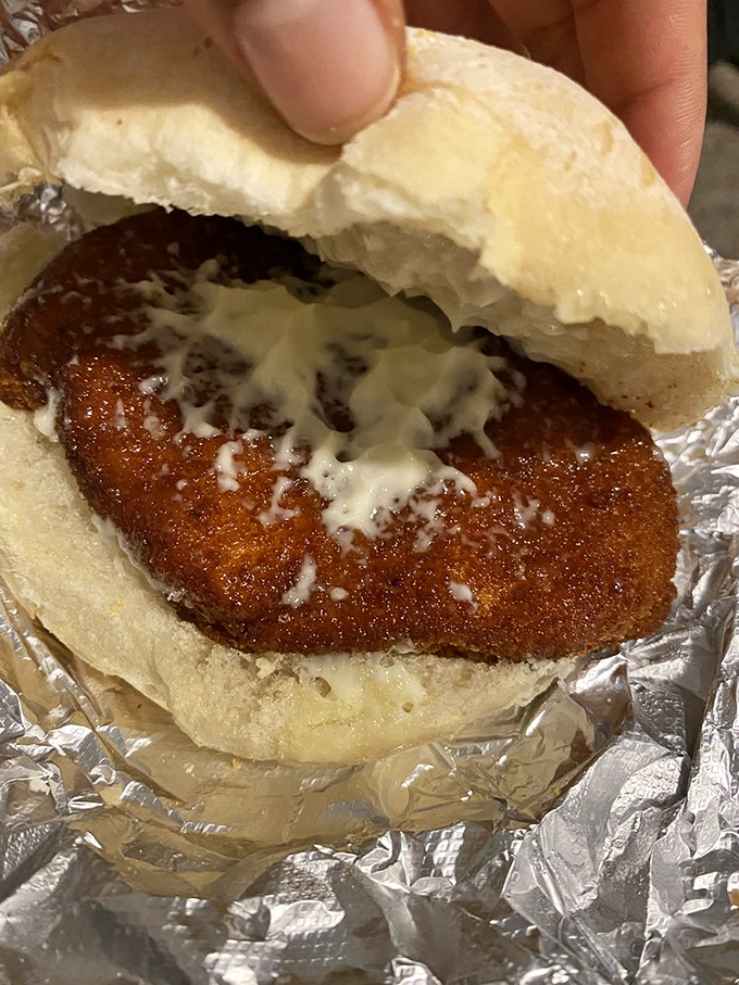 The chicken sandwich that makes you question your loyalty to those fast-food chains. Crispy, juicy, and nestled in a pillowy roll with just enough sauce.