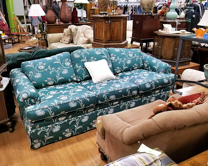 That floral couch could be the statement piece your living room never knew it needed. Mid-century charm meets modern comfort.