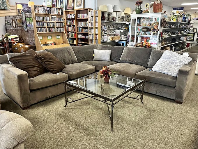 This sectional hasn't just been gently used&mdash;it's been gently loved into that perfect level of comfort that new sofas take years to achieve.