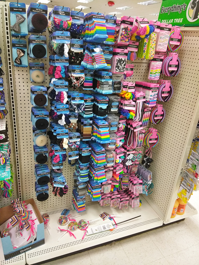 Hair accessories galore! A kaleidoscope of colorful options that would make any 90s teen squeal with delight and any parent's wallet sigh with relief.