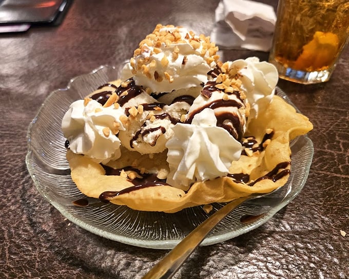 Dessert that defies gravity&mdash;whipped cream mountains with chocolate rivers flowing down crispy tortilla valleys. Spoon required, sharing optional.