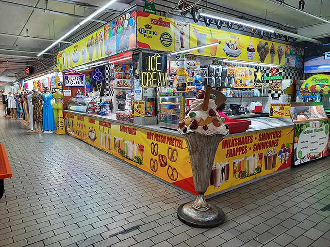 The ice cream stand beckons with sweet promises&mdash;because nothing complements a day of bargain hunting like a triple-scoop sugar rush.