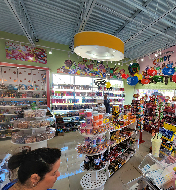 Candy store feng shui: strategic placement ensures you can't possibly leave without something sweet. Resistance is futile, but delicious.