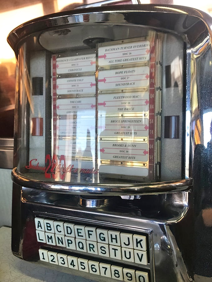 The jukebox&mdash;loaded with classics from Springsteen to Fleetwood Mac&mdash;because good food deserves a proper soundtrack from an era when music made sense. 