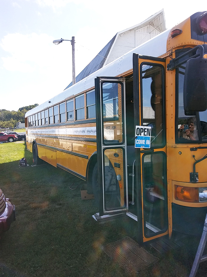 School's out forever for this repurposed bus! Someone's brilliant idea transformed this yellow chariot into a rolling shop that proves everything deserves a second act.
