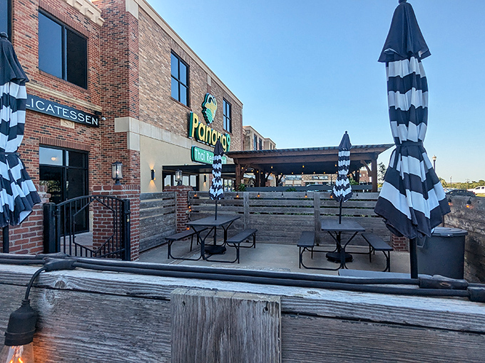 The outdoor patio &ndash; where fresh air and fresh sandwiches come together in a marriage blessed by the sandwich gods themselves.