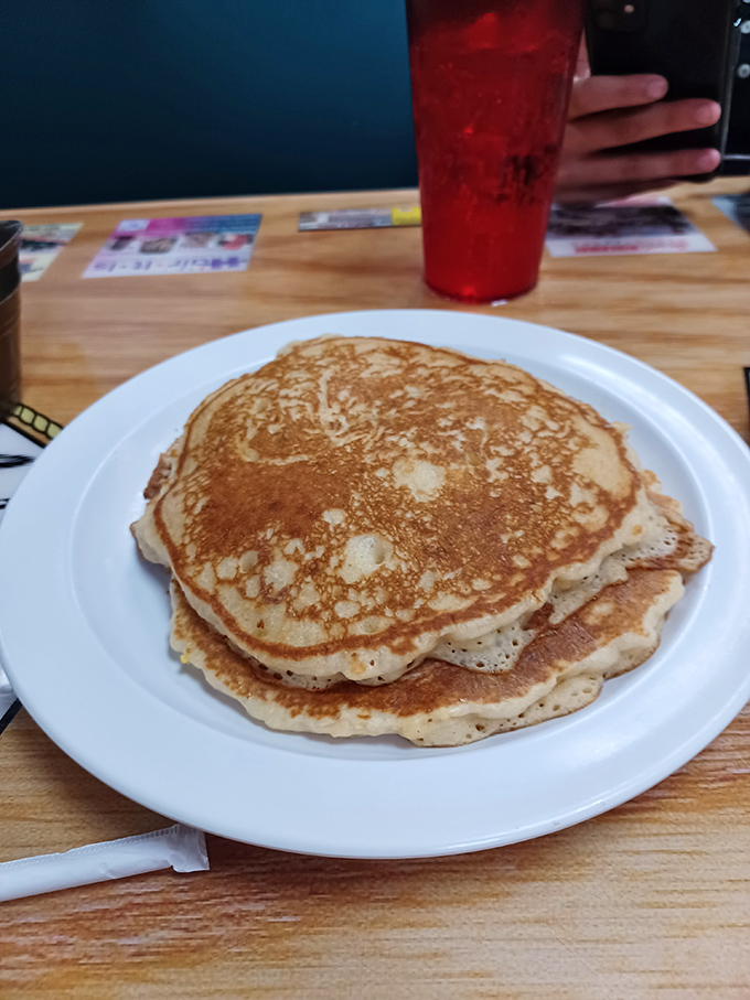 Pancake perfection that makes you question why you ever attempted to make them at home. These golden discs are the fluffy stuff of breakfast fantasy.
